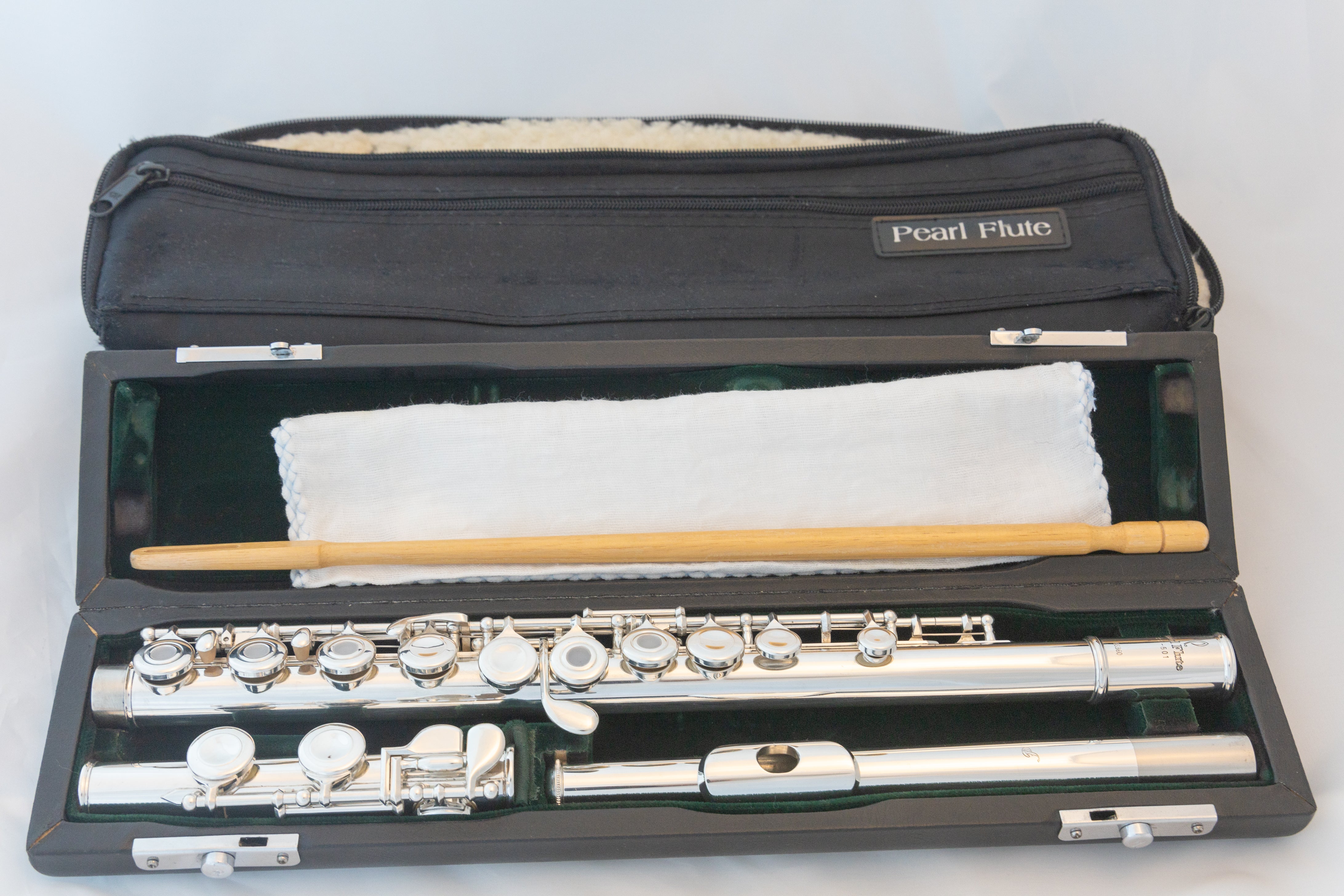 Pearl PF-501 Flute Silver-plated *Open-hole *Made in Japan *Cleaned ...